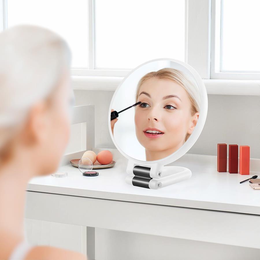 LunarCorky Hand Mirror, 30x and 1x Magnifying Mirror, Foldable, Double ...