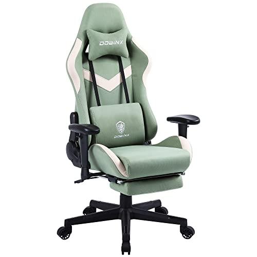 Dowinx Gaming Chair Fabric with Ottoman Office Chair Computer Chair 4D Armrest Footrest Desk ...