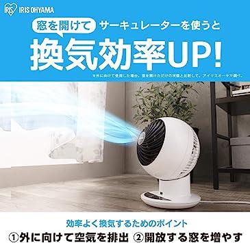 [For power saving] Iris Ohyama Circulator Quiet Swing Fixed 8 Tatami Powerful Blower White PCF ...