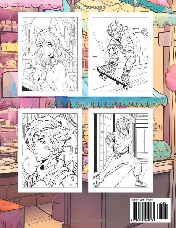 Libro para Colorear Anime: Teens Edition: Serie de Libros para Colorear ...