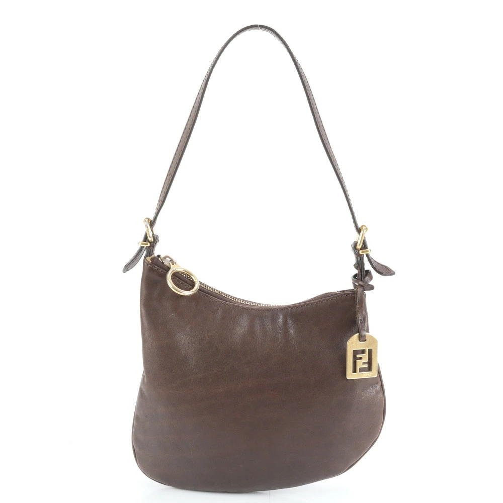 Excellent condition Fendi leather shoulder bag, brown, one-shoulder ...