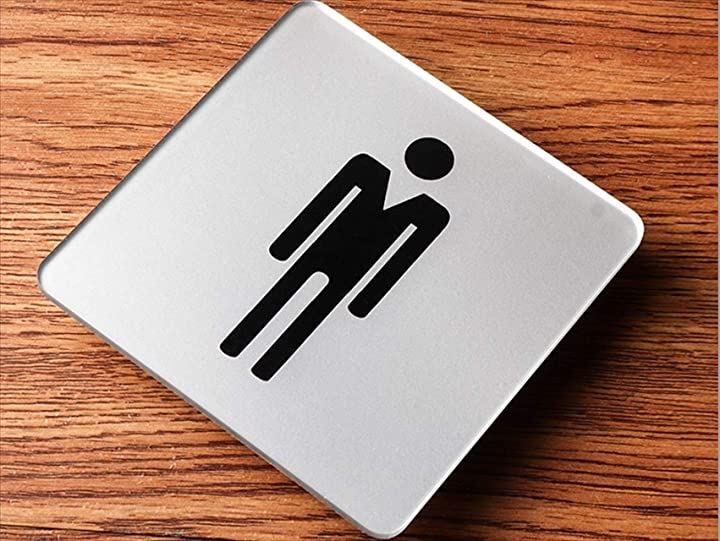 トイレ トイレ表記 トイレ表示 看板 標識 プレート サイン メタル ステンレス 両面テープ 男女 セット 日本の商品を世界中にお届け