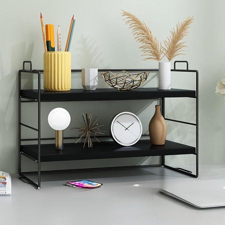 Desk, desktop rack, shelf, 2 tiers, stylish, storage shelf, desktop ...