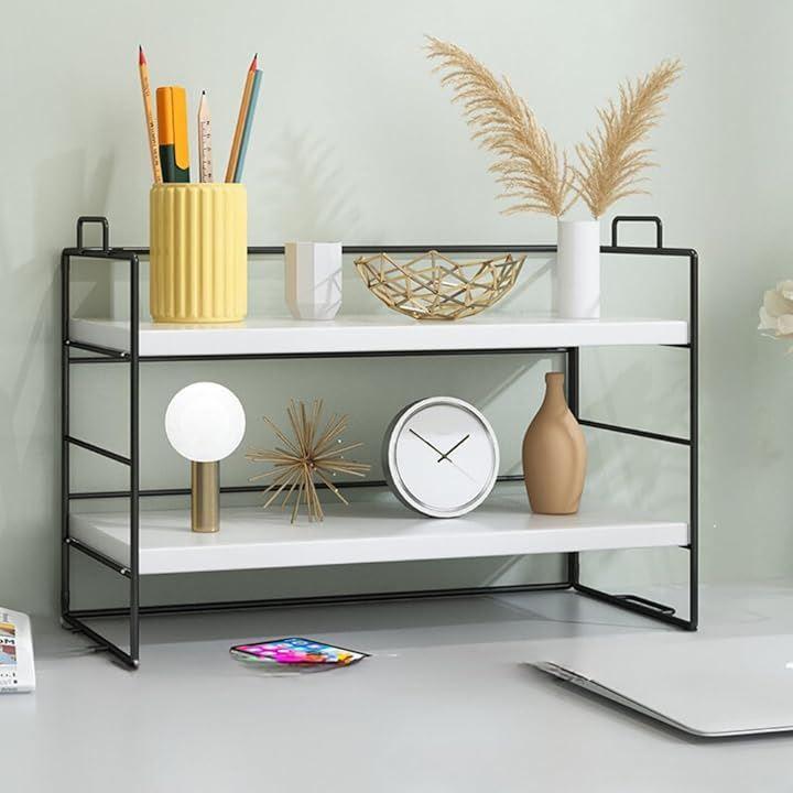 Desk, desktop rack, shelf, 2 tiers, stylish, storage shelf, desktop ...