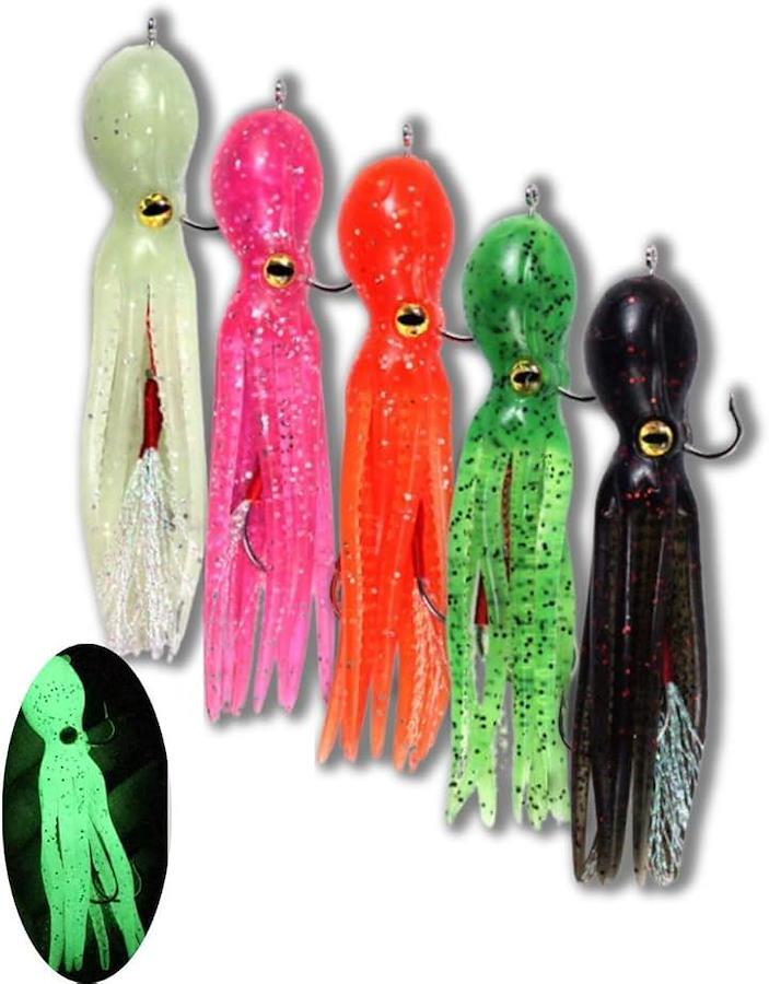 Compatible octopus bait, 3-hook, soft lure, worm, DIY, fishing, tairaba ...