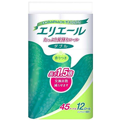 Buy Elleair Toilet Paper 1.5x Roll 45m x 12 Rolls Double Pulp 100% ...