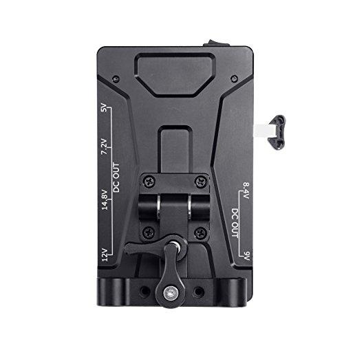 Movo RBS1 V-Mount 電池板 15mm 桿式安裝和 5V、7.2V、8.4V、9V、12V、14.8V、LP-E6 電源輸出，適用於數碼單反相機、攝像機、監視器、麥克風等 ...