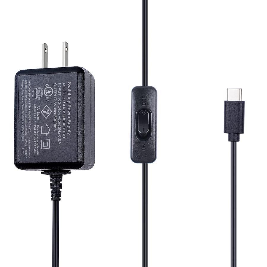 Smraza Raspberry Pi 4 USB-C (Type C) Power Supply, 5V 3A Raspberry Pi ...