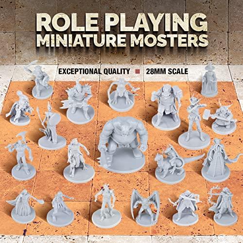 Buy 20 Unique Fantasy Tabletop Miniatures 28mm Scale for Path Gaming ...
