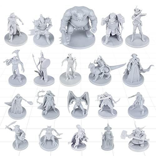 Buy 20 Unique Fantasy Tabletop Miniatures 28mm Scale for Path Gaming ...