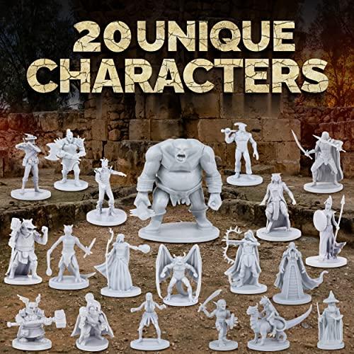 Buy 20 Unique Fantasy Tabletop Miniatures 28mm Scale for Path Gaming ...
