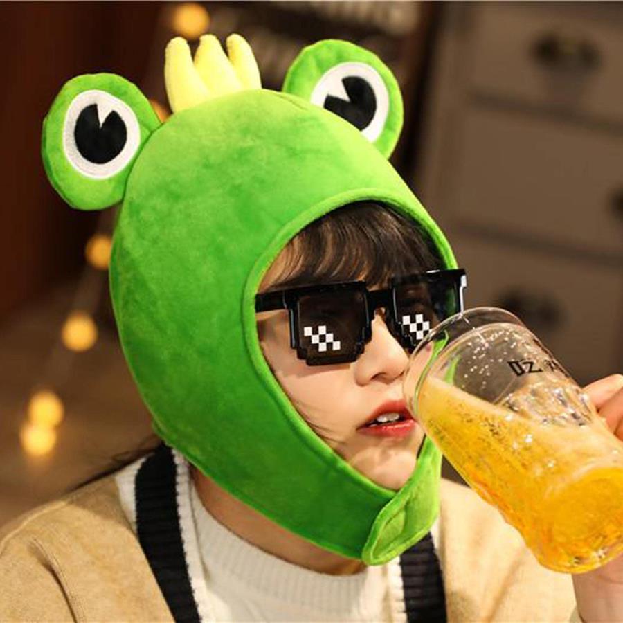 amleso Plush Frog Hat Cap Winter Frog Ears Costume Halloween Animal Hat ...