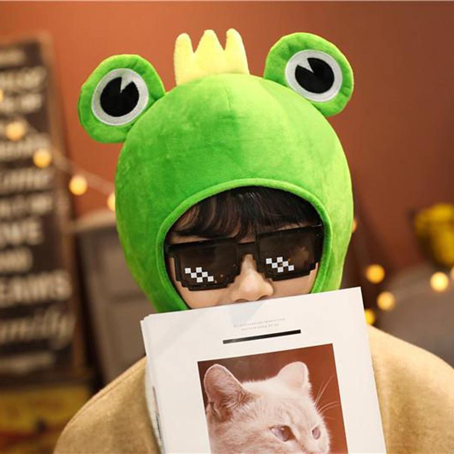 amleso Plush Frog Hat Cap Winter Frog Ears Costume Halloween Animal Hat ...