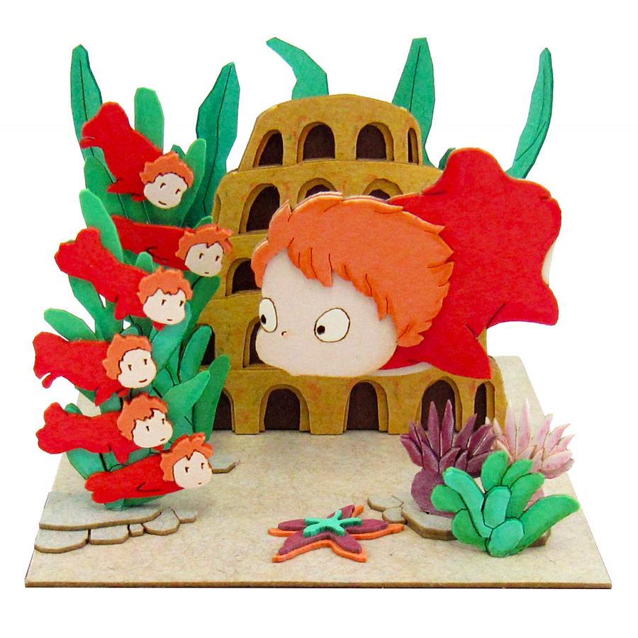 Buy Sankei Studio Ghibli Mini Ponyo on the Cliff Ponyo and her sisters non-scale paper craft ...