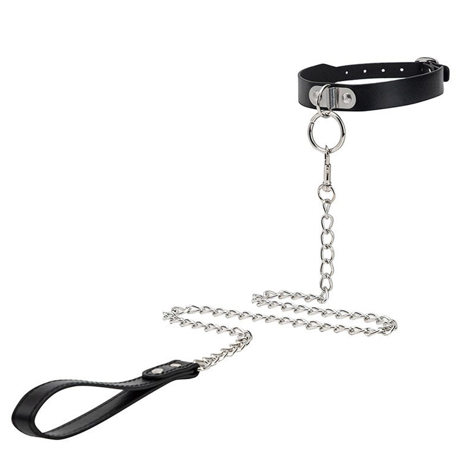 Emoi 首輪 人間 sm リード付き チョーカー 地雷系 コスプレ アクセサリー おしゃれ 可愛い鈴チェーン付き 吊り輪 レディース PU choker 調節可能 初心者向け smグッズ ...