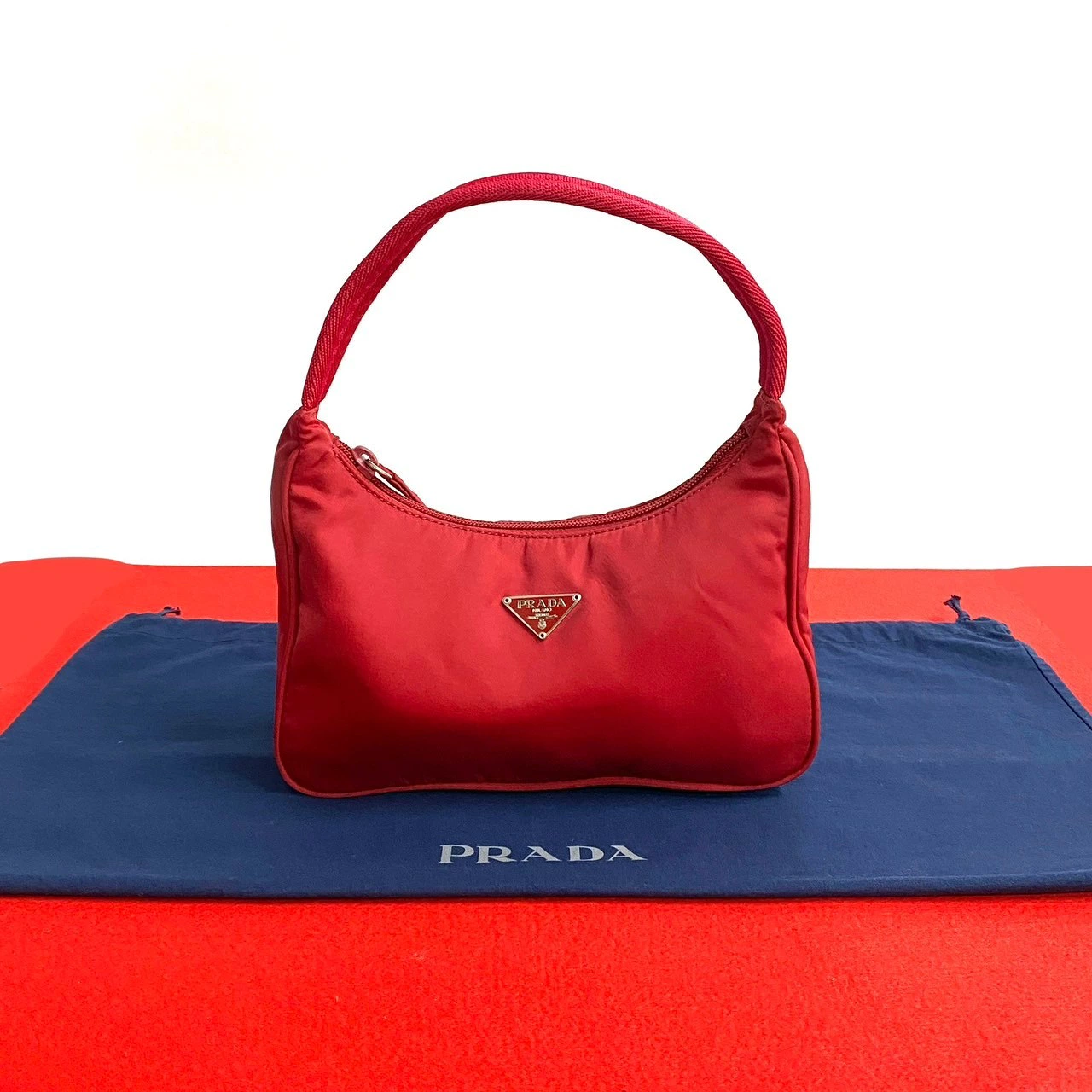 Very rare, mint condition Prada Prada triangle logo metal hardware ...