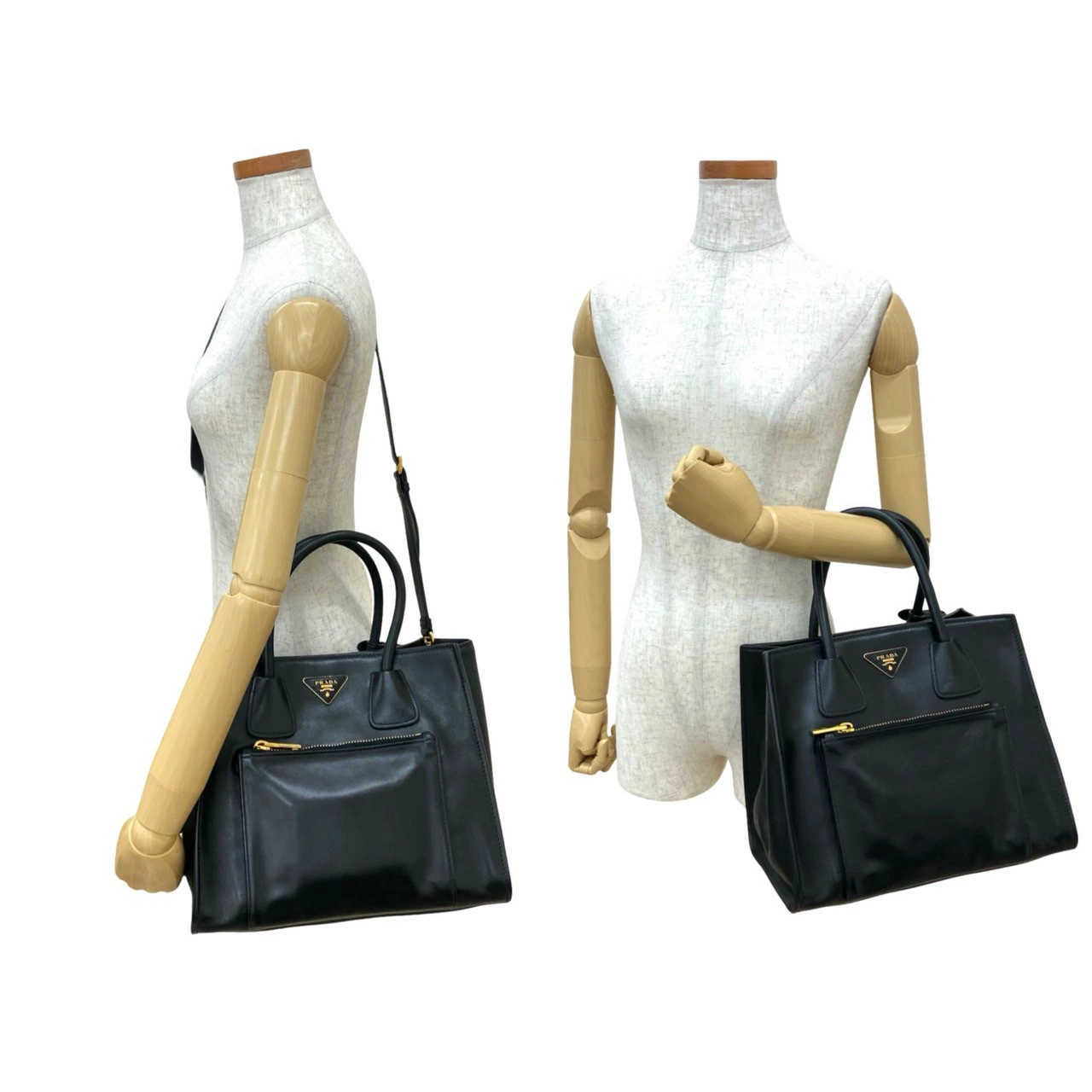 Very rare, mint condition Prada Prada triangle logo hardware leather ...