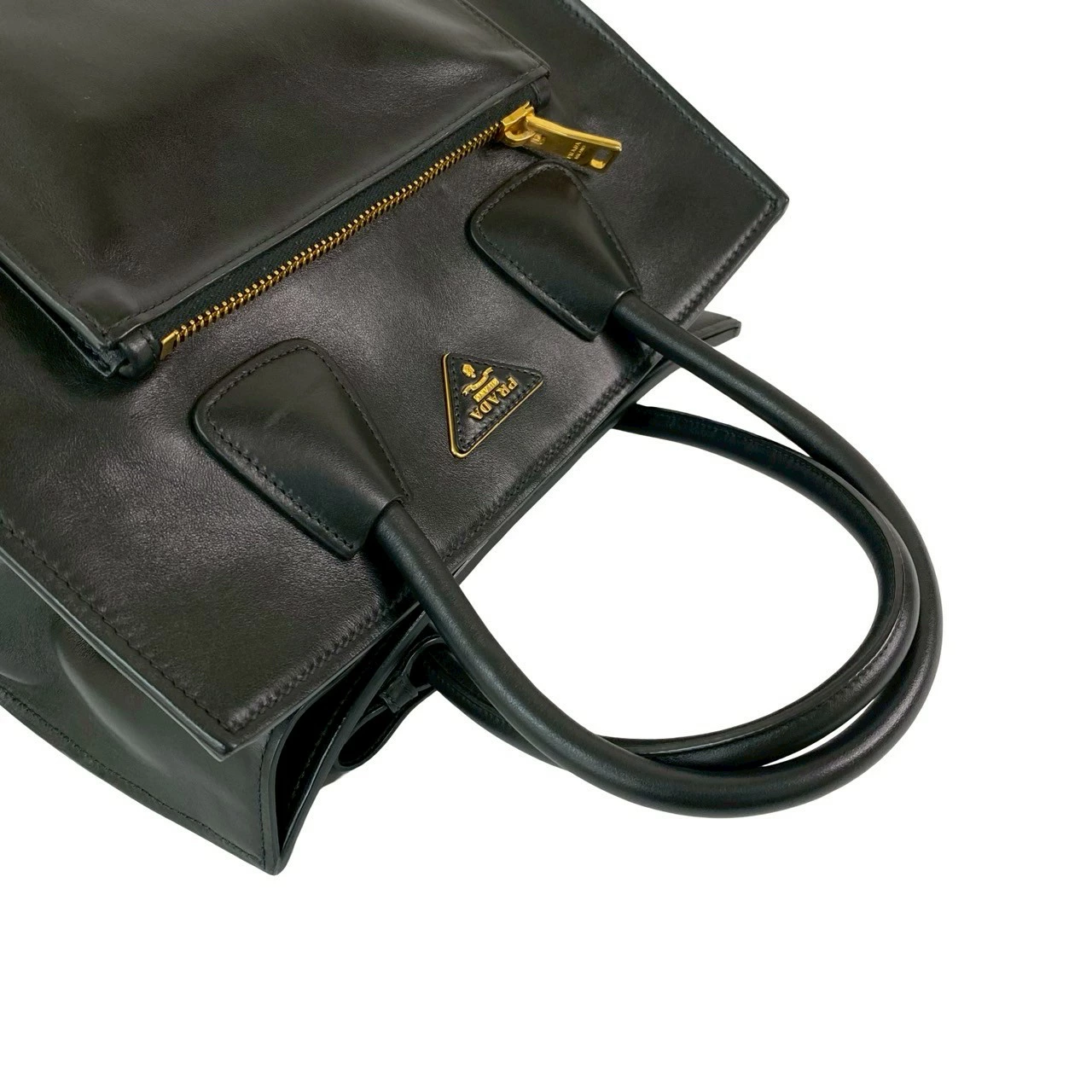 Very rare, mint condition Prada Prada triangle logo hardware leather ...