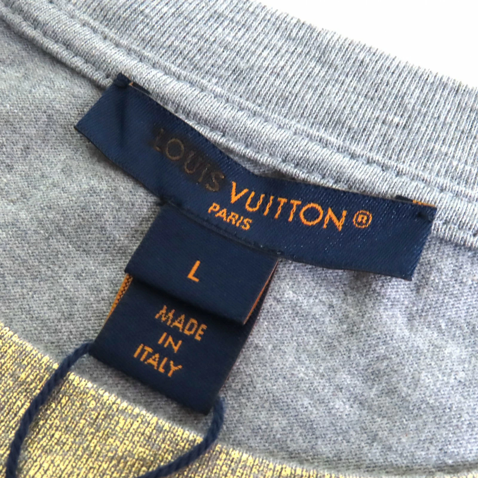 Unused LOUIS VUITTON 2023 Spring/Summer 100% Cotton LV Logo Chain Lamé ...